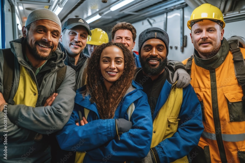 Group of Team Workers of mixed races and genders enjoy working in ...
