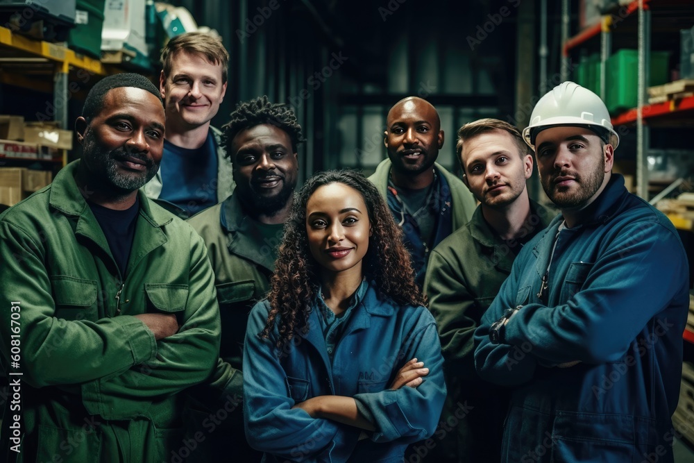 Group of Team Workers of mixed races and genders enjoy working in ...