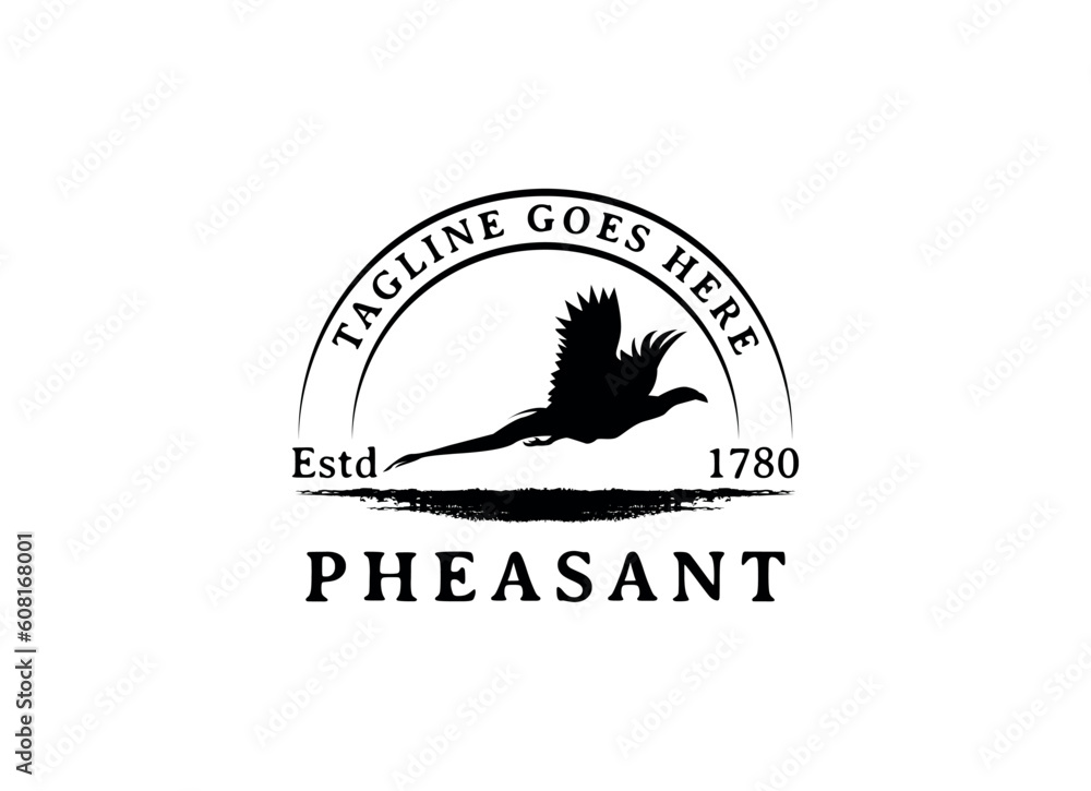 Beauty Flying Pheasant Bird. Pheasant logo design template. Pheasant ...
