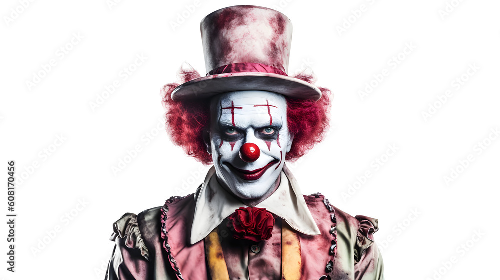 villain clown isolated on transparent background png Stock Illustration ...
