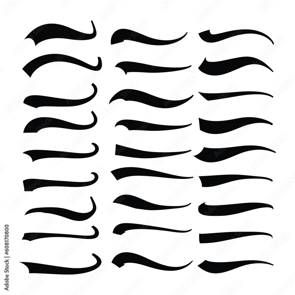 Text Tails Swoosh Baseball Sign, Typography font curve tail, font ...