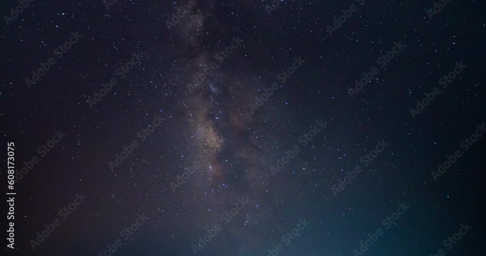 Milky Way galaxy exploration through outer space towards glowing milky ...