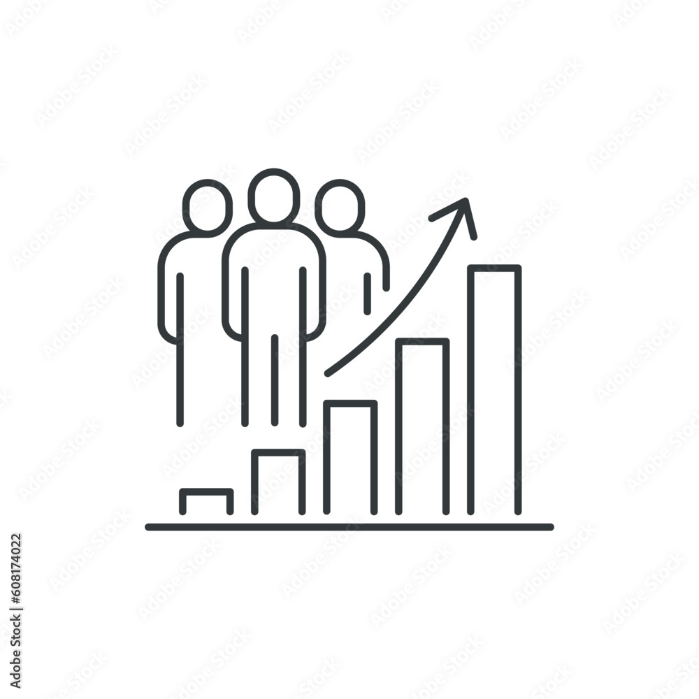 people evolution chart, population growth icon, increase social ...