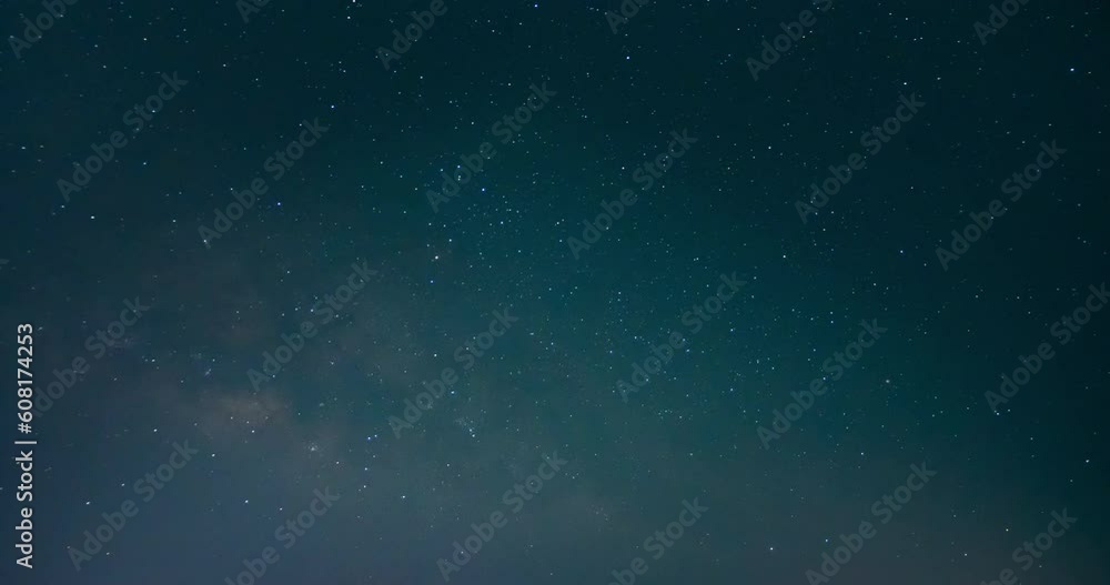 Milky Way galaxy exploration through outer space towards glowing milky ...