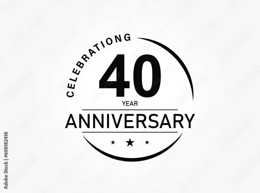 40 years anniversary pictogram vector icon, 40th year birthday logo ...