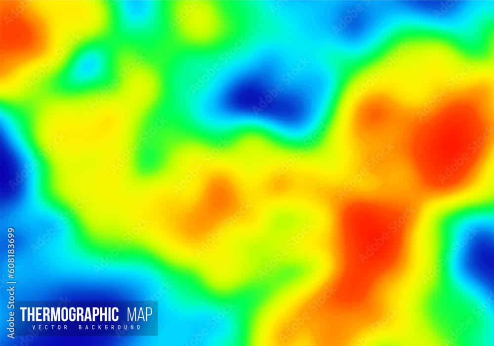 Heat map. Abstract infrared thermographic background. Vector ...