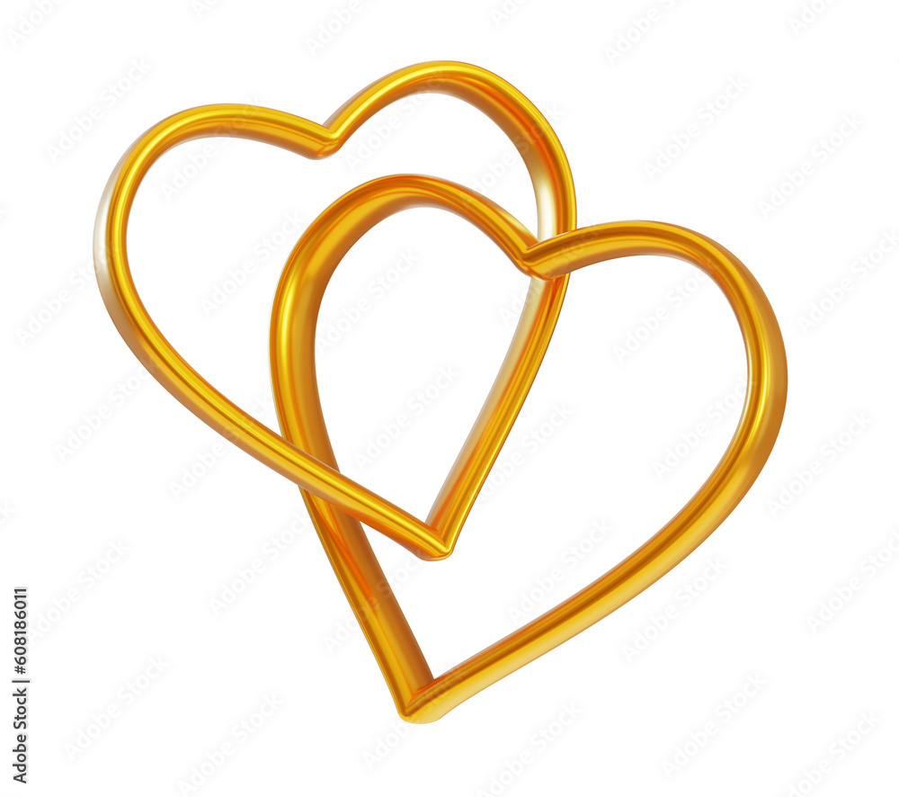 Gold Hearts Intertwined