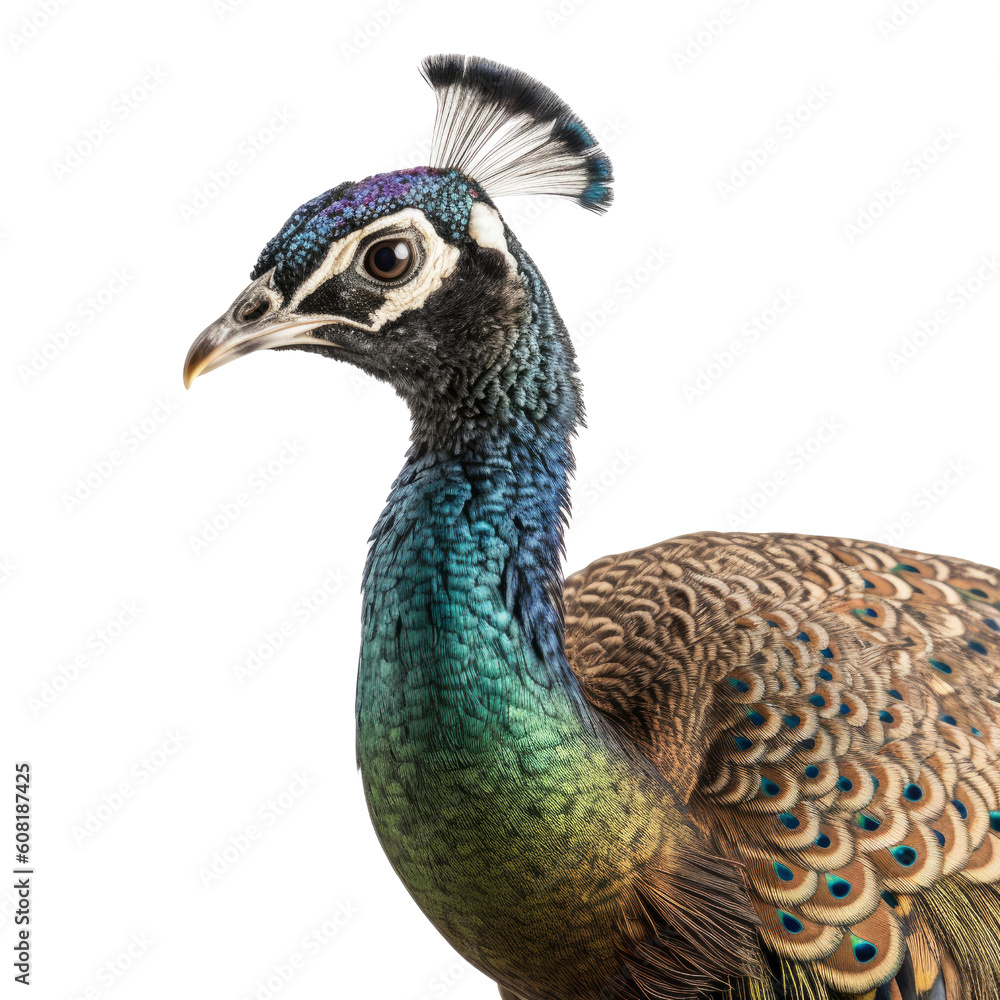 peacock isolated on transparent background cutout Stock Illustration ...