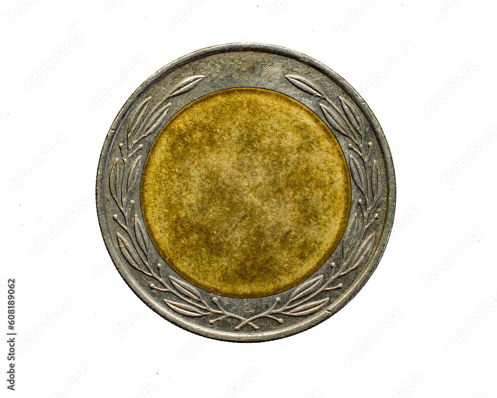 old empty silver, gold, copper coin on a transparent isolated ...