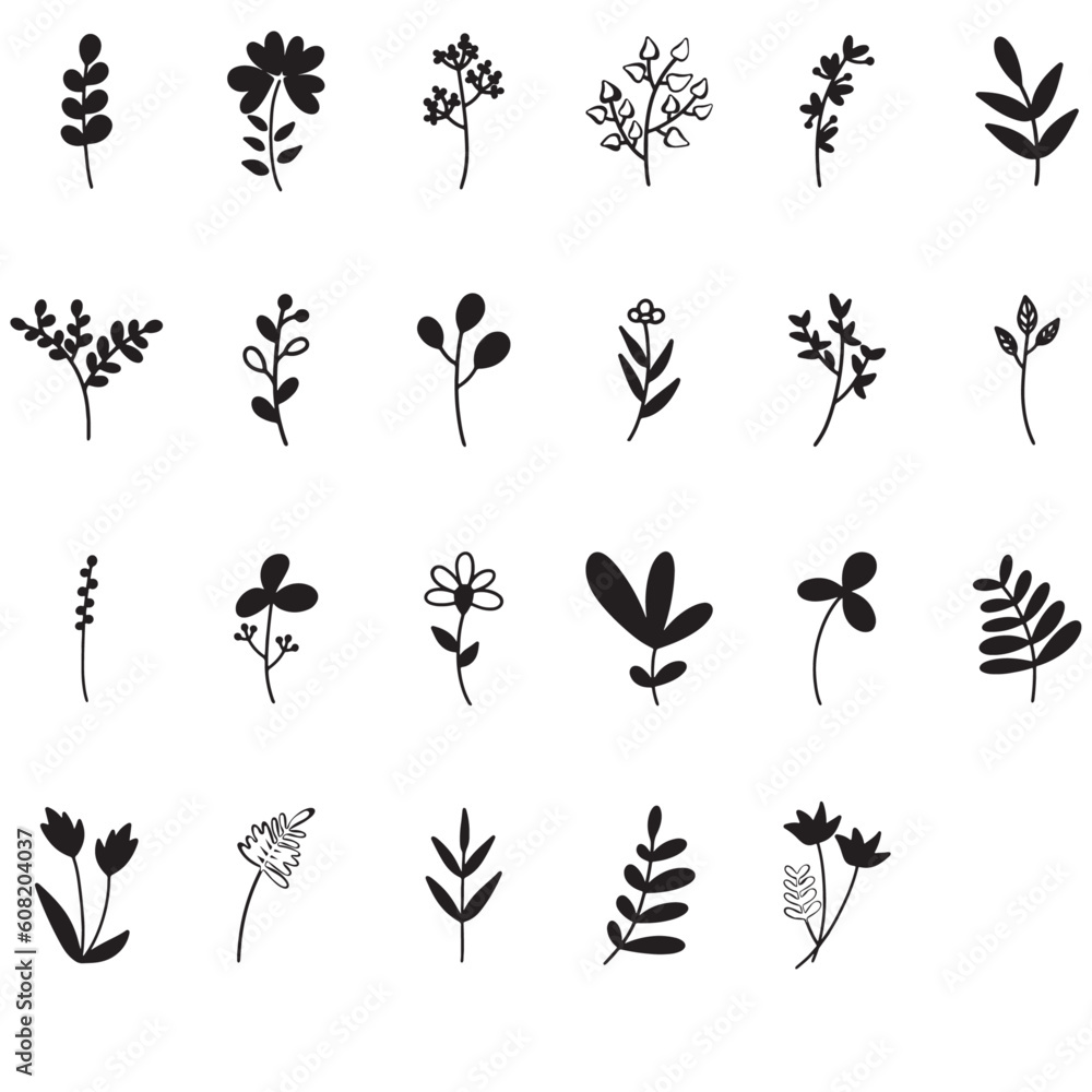 Botanical Svg, Floral svg, Flower Svg, Branches Svg, Leaves Svg ...