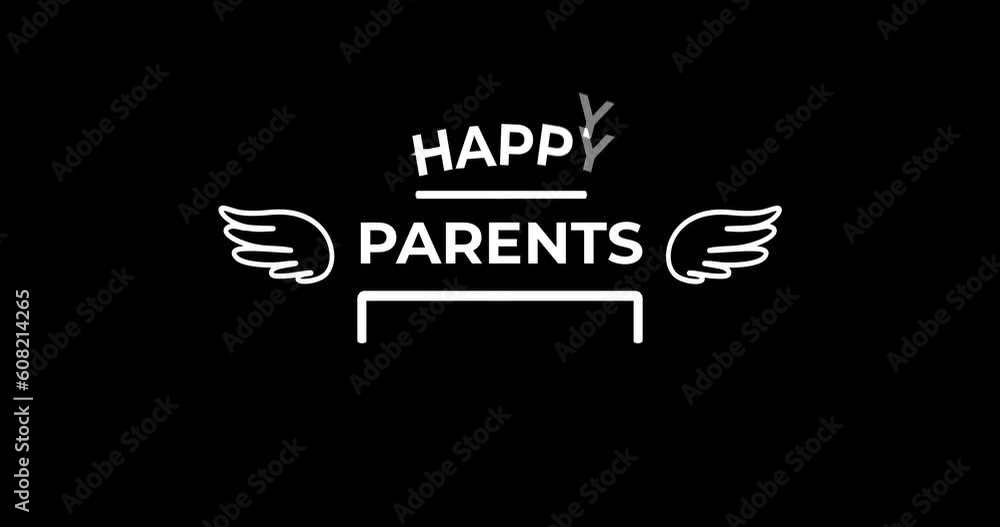 Video Stock Happy Parents Day Text Animation in white color on the ...