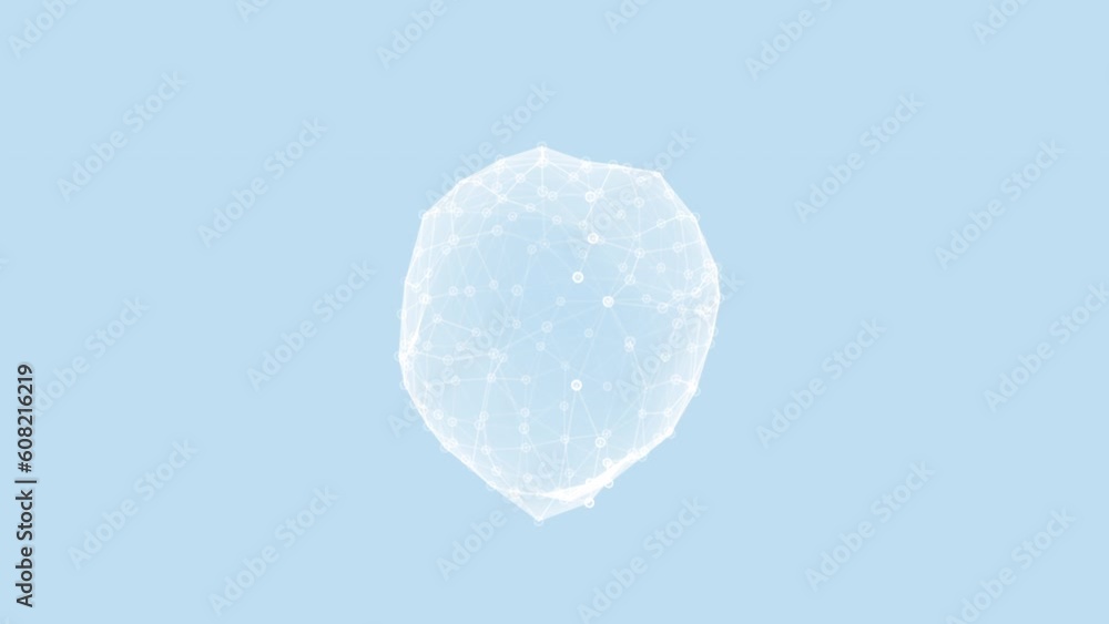 Futuristic 3D animation of morph transparent sphere object with ...