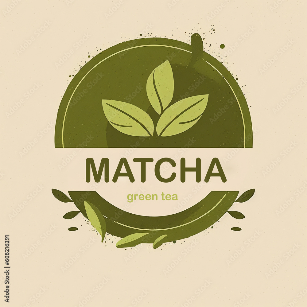 Generative AI. Japanese ethnic and national tea ceremony. Matcha logo ...