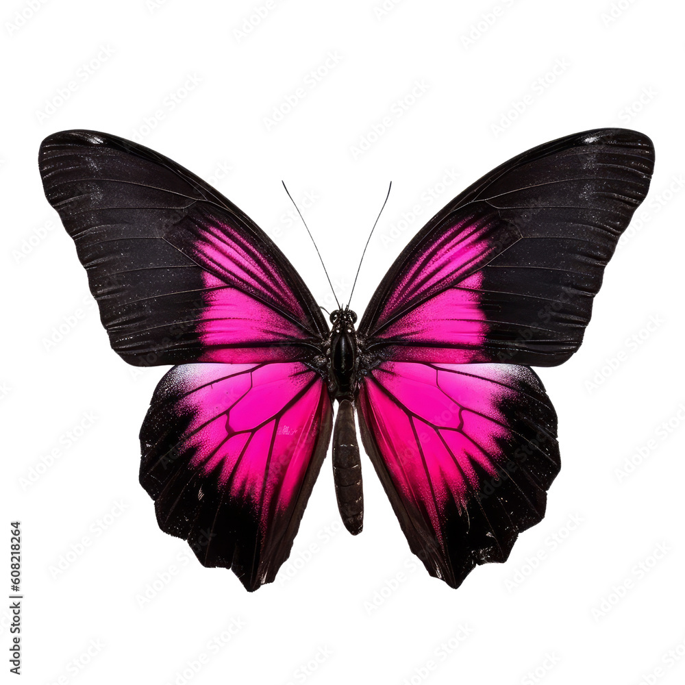 pink butterfly isolated on transparent background cutout Stock ...