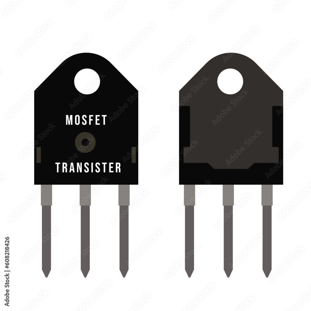MOSFET transistor vector illustration metal oxide semiconductor field ...
