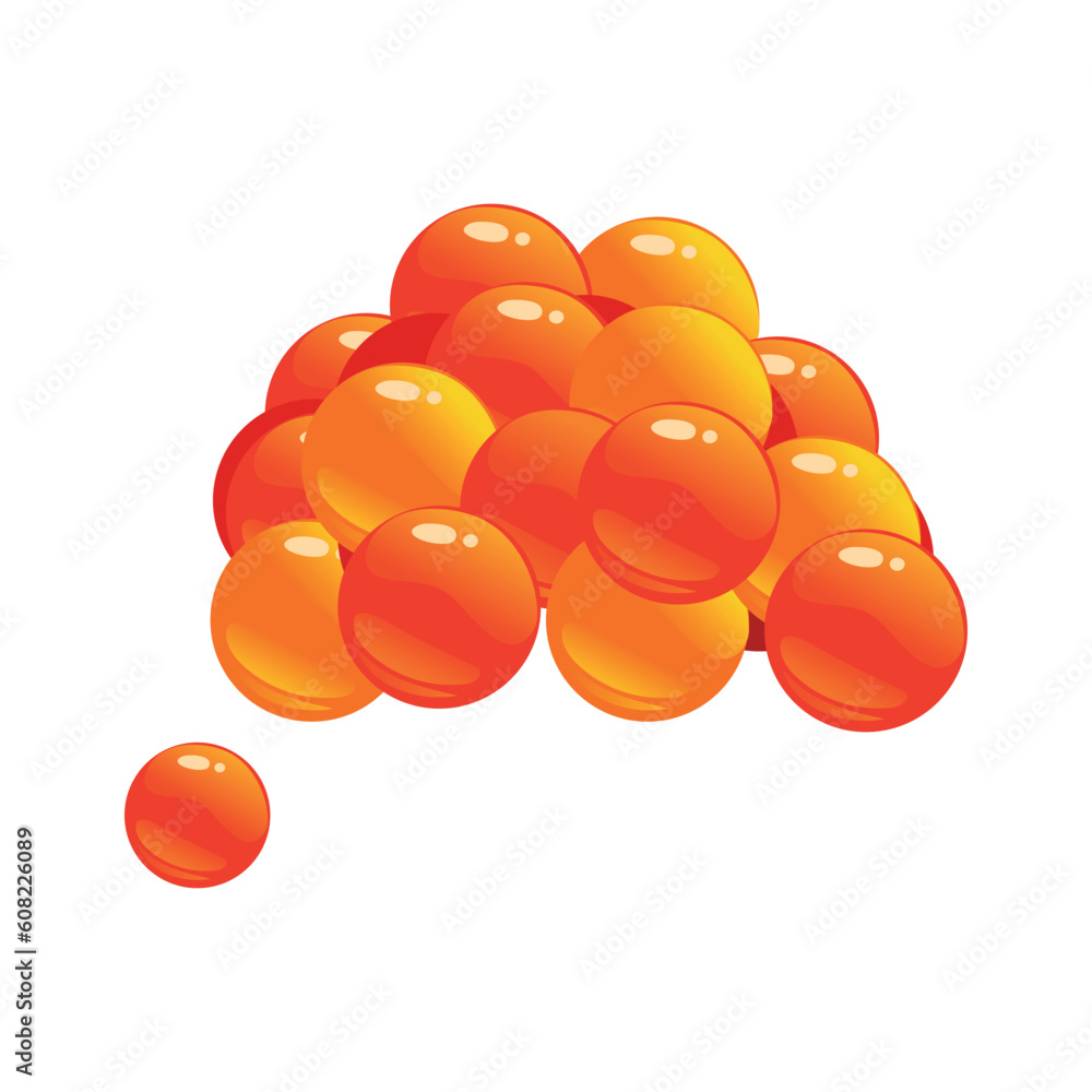 Vector cartoon image of sea caviar Concept of restaurant dishes and ...