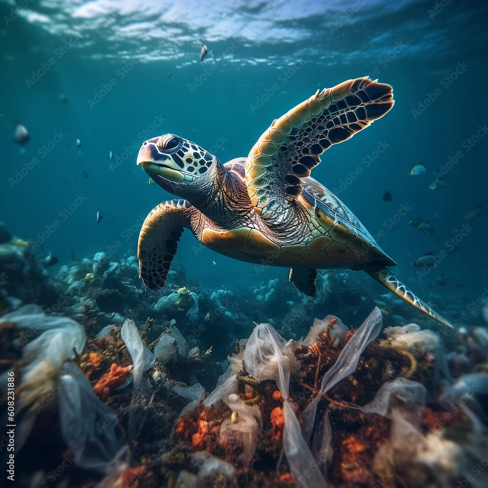 Fotografia Pollution from tiny microplastics has a direct impact on sea ...