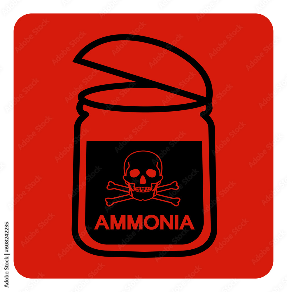 Warning Ammonia Symbol Sign ,Vector Illustration, Isolate On White ...