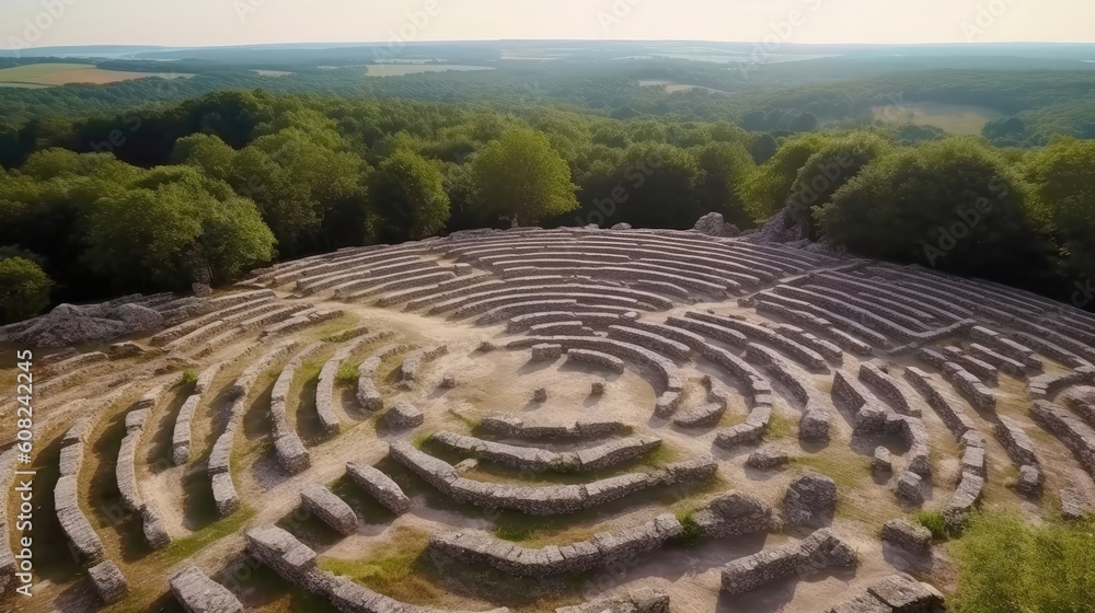 The enigmatic stone labyrinth, with its complex network of pathways ...