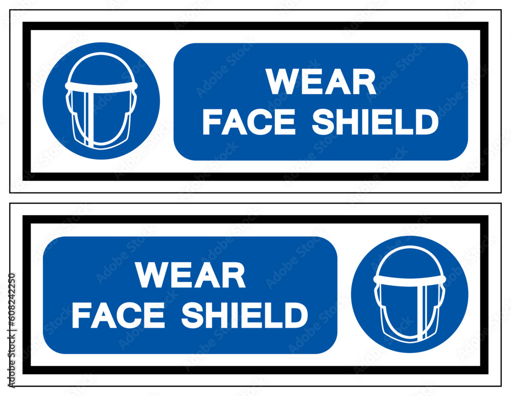 Wear Face Shield Symbol Sign ,Vector Illustration, Isolate On White ...