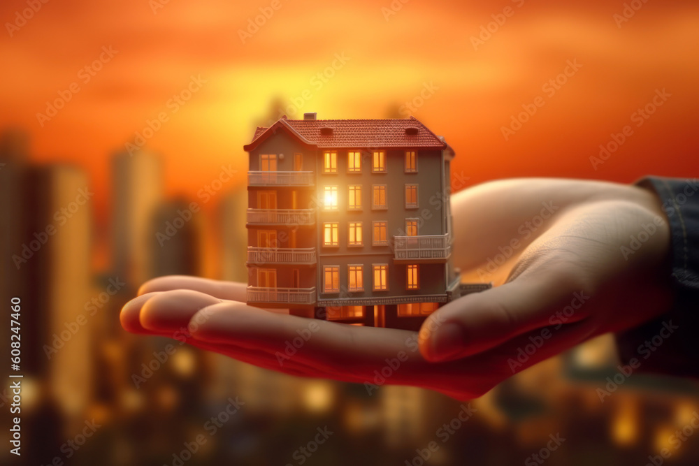 My precious home in the hands of the happy family and real estate ...