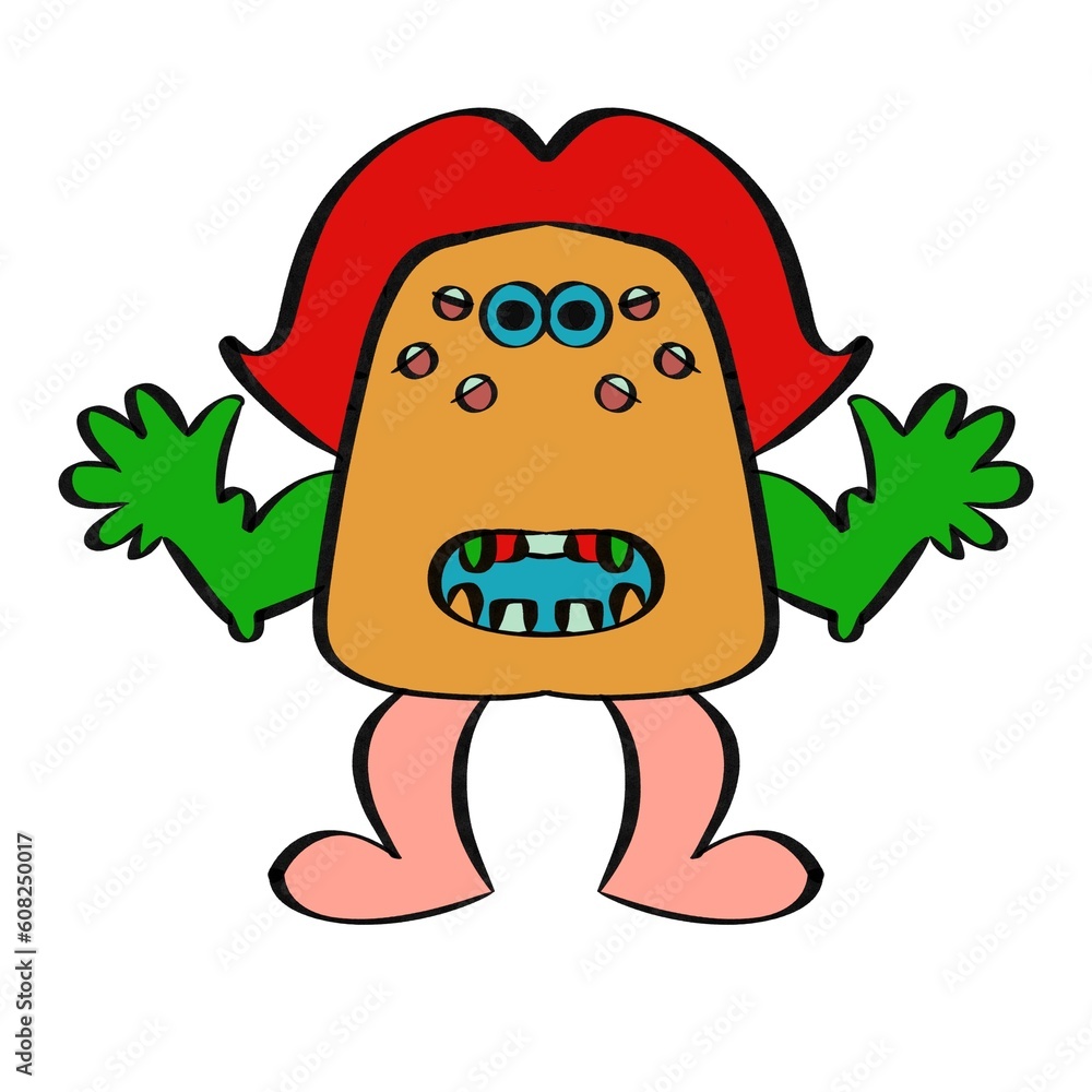 Monster clipart, illustration, alien, funny Stock Illustration | Adobe ...