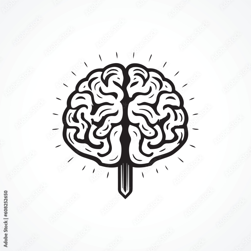 Minimal Modern Brain Logo Design Brain Logo Vector Stock Vector | Adobe ...