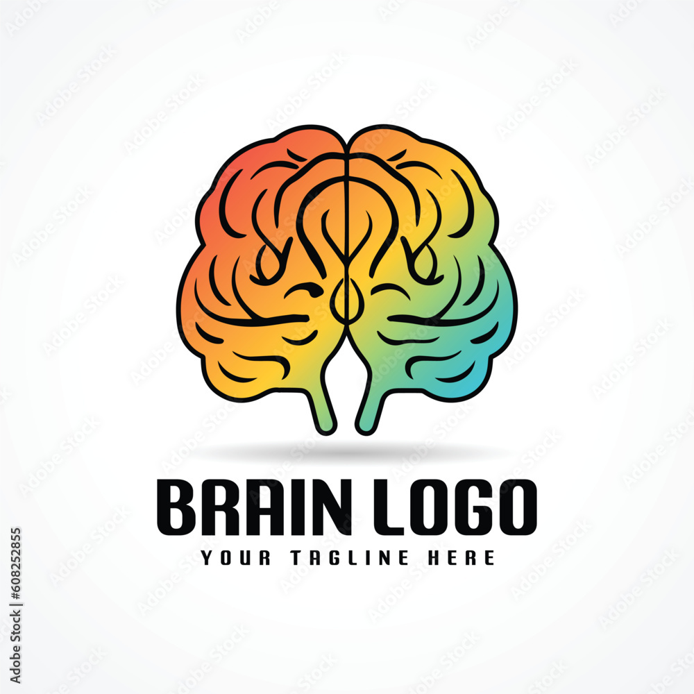 Minimal Modern Brain Logo Design Brain Logo Vector Stock Vector | Adobe ...