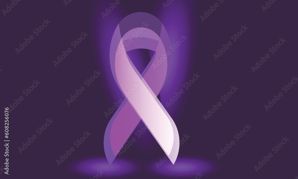 August is purple ribbon month. background, banner, card, poster ...