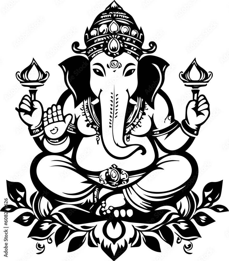 Hindu god shree ganesha images.generative al high quilaty Stock Vector ...