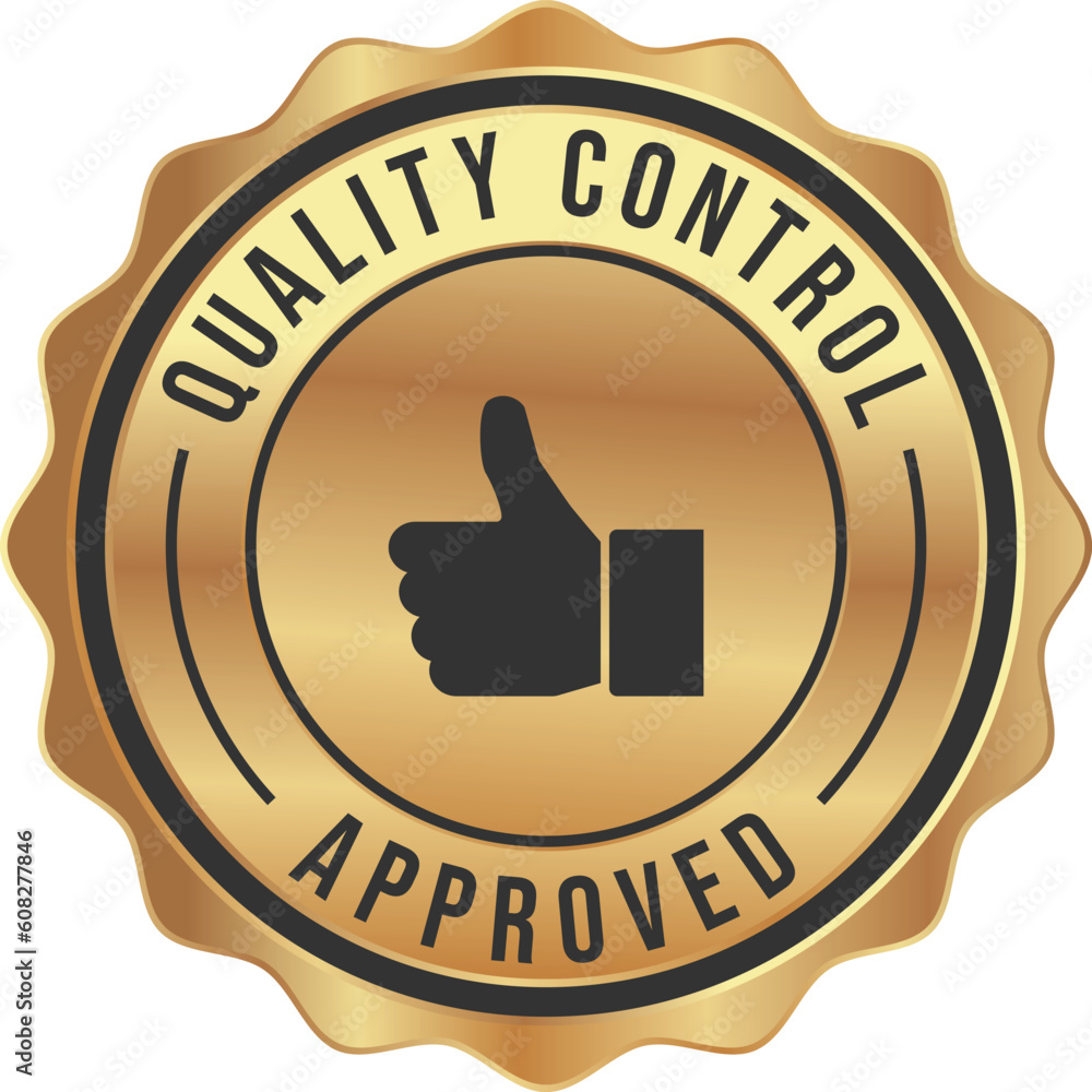 Quality Control Approved Stamp, Badge, Icon, Seal, Emblem, Quality Assurance Label, Quality ...