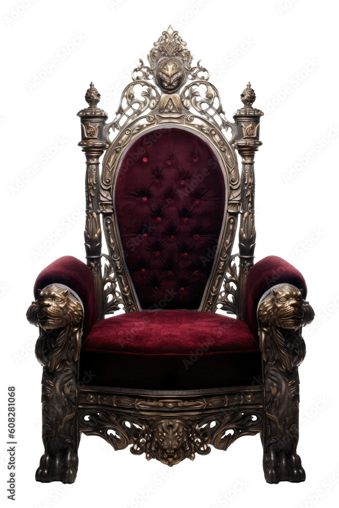 Royal throne isolated on transparent background. Dark gothic throne ...