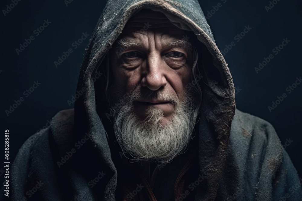 medieval monk face dark look. Generative Ai Stock Illustration | Adobe ...