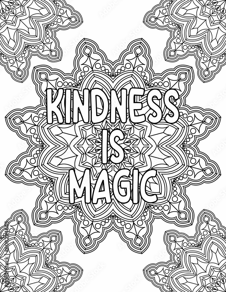 Printable mandala coloring sheet for adults and kids with a positive ...