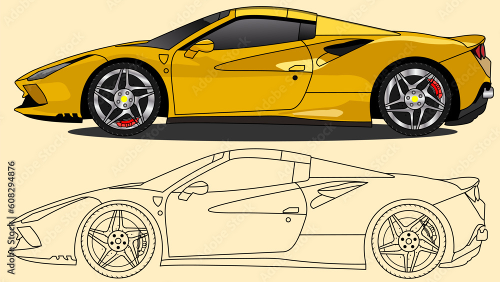 Agadir, Morocco- May, 2023: LaFerrari car silhouette vector car. Stock ...