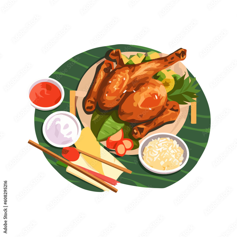 Inasal na manok vector illustration, is a unique Filipino grilled ...