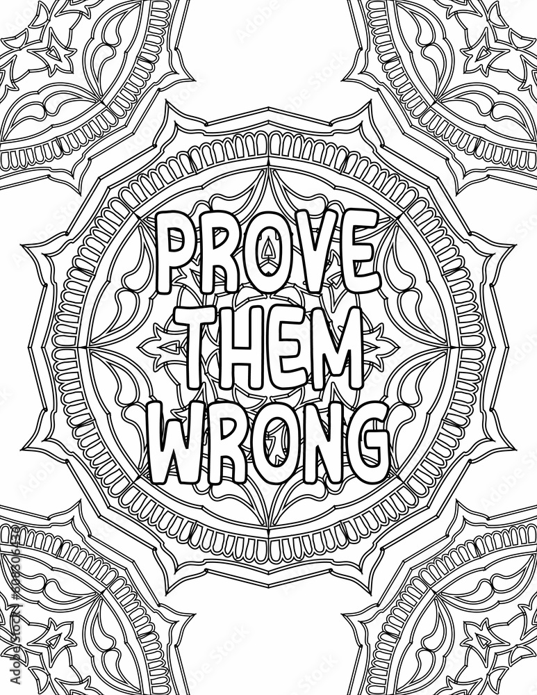 Printable mandala coloring page for adults and kids with positive ...