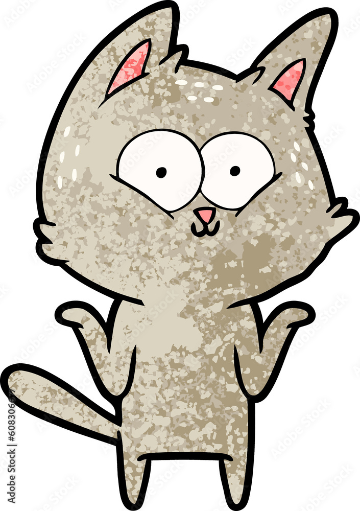 cartoon cat shrugging shoulders Stock Illustration | Adobe Stock