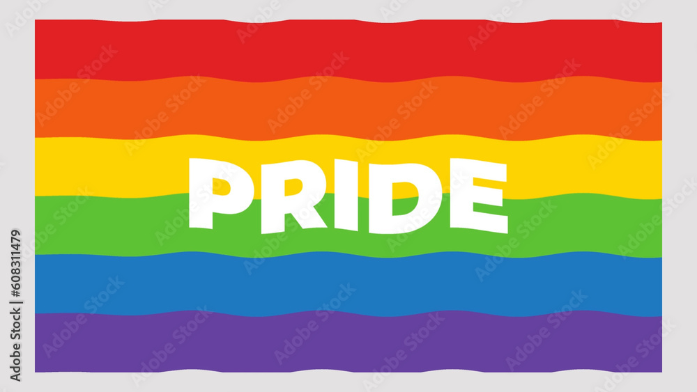 Rainbow Flag Waving Text Logo Overlay Stock Template | Adobe Stock