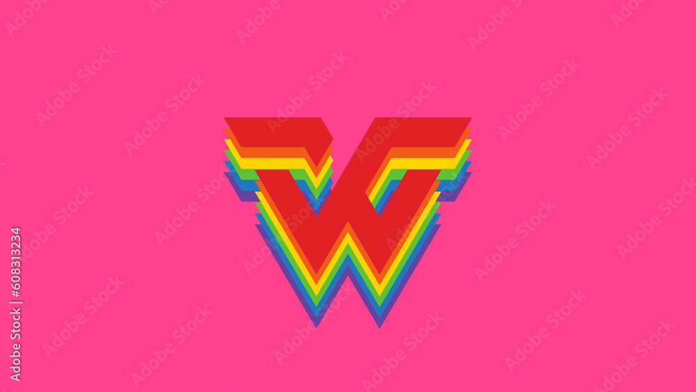 Rainbow Falling Text Logo Title Overlay Stock Template | Adobe Stock