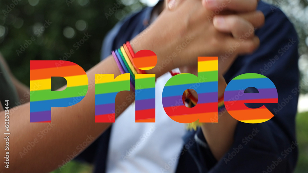 Rainbow Waving Text Logo Title Overlay Stock Template | Adobe Stock