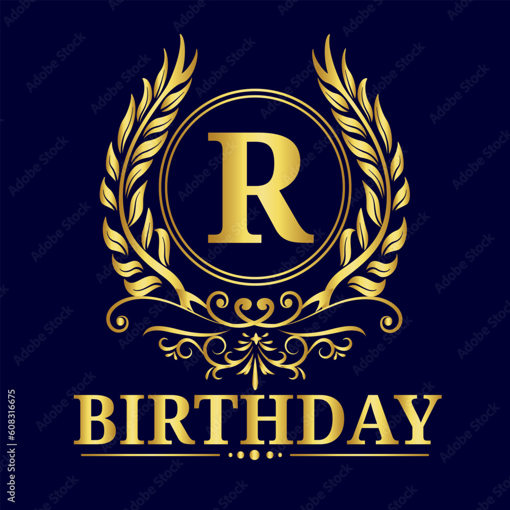 Letter R Alphabet, Golden Letter R Luxury Gold Alphabet Vector Design ...