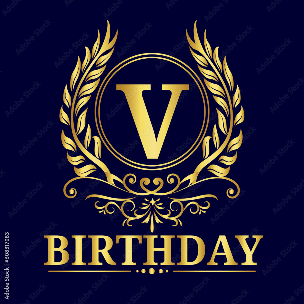 Letter V Alphabet, Golden Letter V Luxury Gold Alphabet Vector Design ...