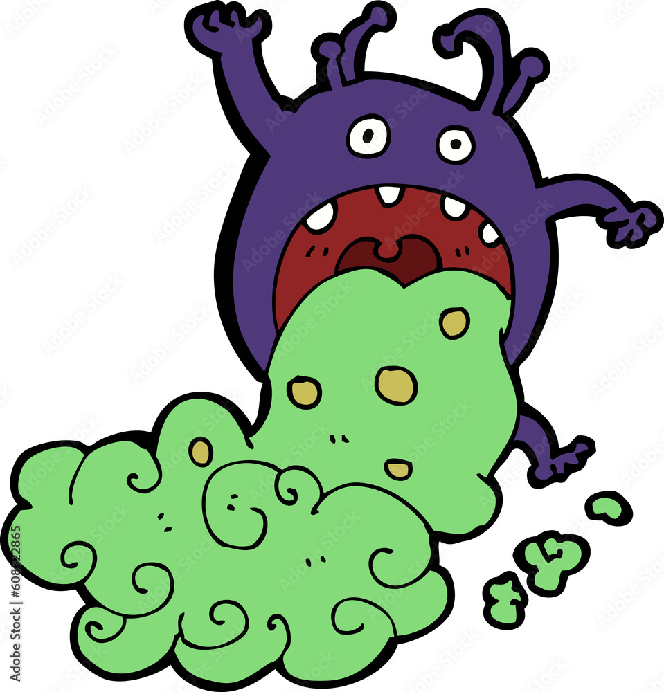 cartoon gross monster being sick Stock Illustration | Adobe Stock
