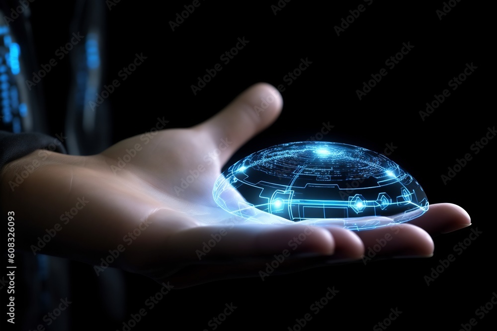 Holographic Experience in hand, Portable Digital Device Hologram ...