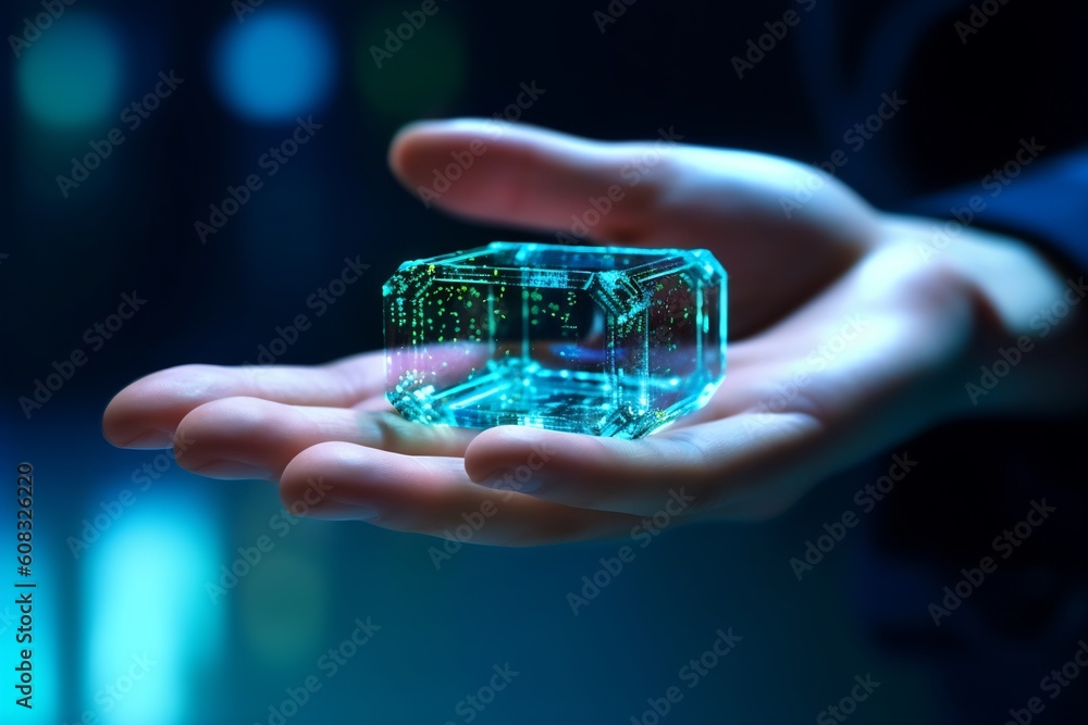 Holographic Experience in hand, Portable Digital Device Hologram ...