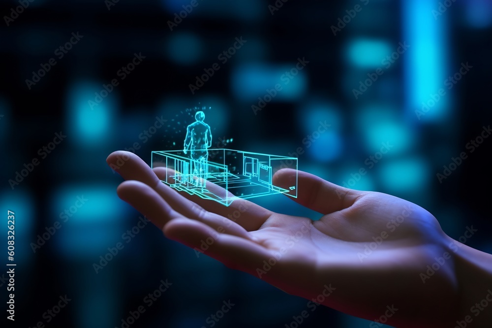 Holographic Experience in hand, Portable Digital Device Hologram ...