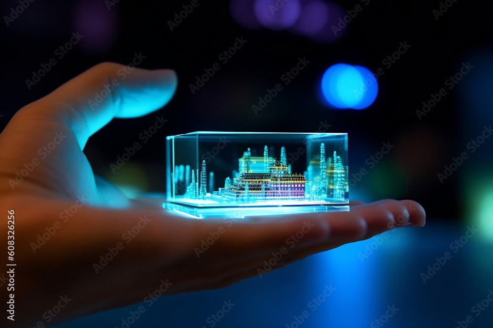 Holographic Experience in hand, Portable Digital Device Hologram ...