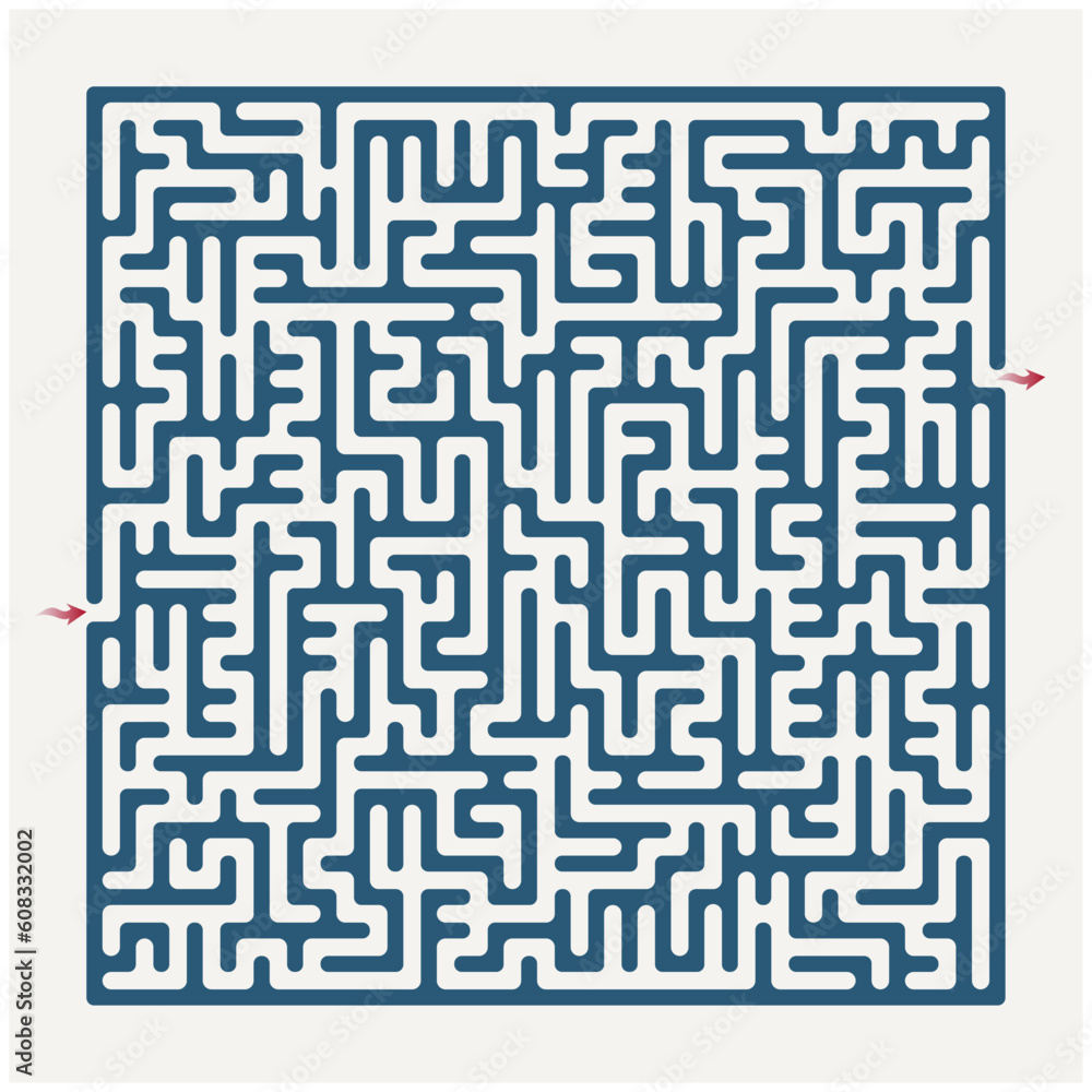Labyrinth vector, with entry and exit arrows. Fun maze design. Stock ...