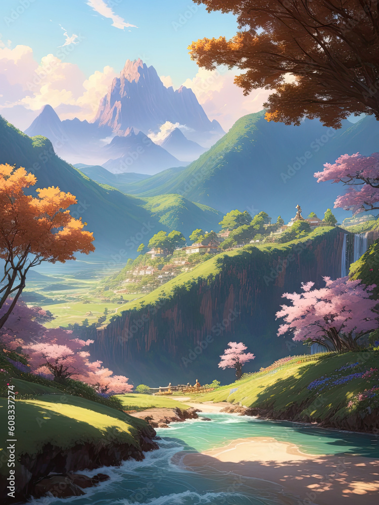 Ai generated art, generative Ai, beautiful fantasy island, magical ...